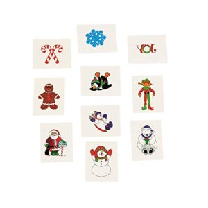 christmas holiday glitter temporary tattoos for kids (72 pieces) holiday favors and giveaways, stocking stuffers