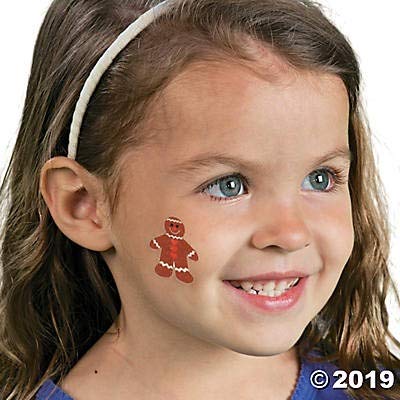 Christmas Holiday Glitter Temporary Tattoos For Kids (72 Pieces) Holiday Favors and Giveaways, Stocking Stuffers