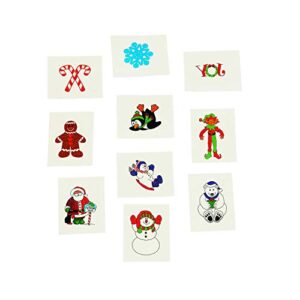 Christmas Holiday Glitter Temporary Tattoos For Kids (72 Pieces) Holiday Favors and Giveaways, Stocking Stuffers