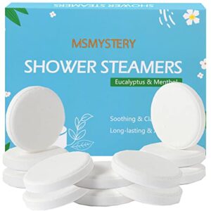 shower steamers aromatherapy, 12 pack xxl eucalyptus menthol shower steamer, essential oils shower bath bombs tablets for nasal relief and relaxation, bath gift for men and women, no color residue