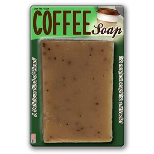 Coffee Soap Handcrafted Scented with Ground Coffee Beans Unisex Coffee Gags Cool Stocking Stuffers for Men Women Coworkers Weird White Elephant Ideas Secret Santa Novelty Coffee Bar Soap