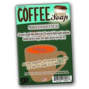 Coffee Soap Handcrafted Scented with Ground Coffee Beans Unisex Coffee Gags Cool Stocking Stuffers for Men Women Coworkers Weird White Elephant Ideas Secret Santa Novelty Coffee Bar Soap