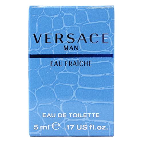 Original Versace Man Eau Fraiche Eau De Toiltte EDT 5ml 0.17oz Cologne for Men Homme Perfume Miniature Mini Parfum Collectible Bottle New In Box