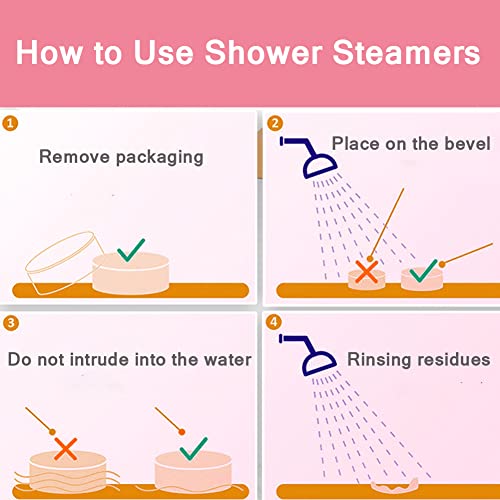 Shower Steamers Aromatherapy 10 Packs Shower Bombs with Eucalyptus Lavender Mint Jasmine Violet Essential Oils for Women or Men (10 Packs, Shower Steamers)