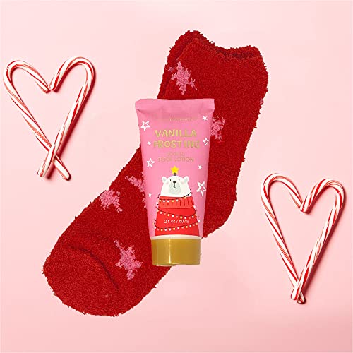 Simple Pleasures Stocking Stuffers - Ultra Plush Cozy Sock and Foot Lotion Care Package Gift Set - 2.2fl oz - Vanilla Frosting