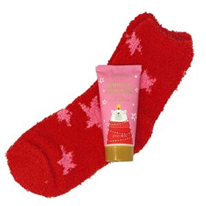 Simple Pleasures Stocking Stuffers - Ultra Plush Cozy Sock and Foot Lotion Care Package Gift Set - 2.2fl oz - Vanilla Frosting