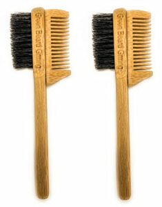 pocket sapling mustache brush & comb (2-pack) from green beard grmng – boar bristle & bamboo