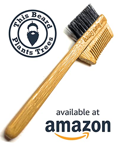 Pocket Sapling Mustache Brush & Comb (2-Pack) from Green Beard Grmng - Boar Bristle & Bamboo