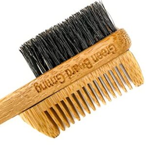 Pocket Sapling Mustache Brush & Comb (2-Pack) from Green Beard Grmng - Boar Bristle & Bamboo