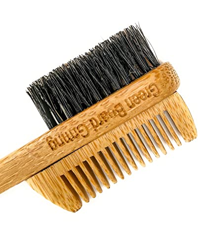 Pocket Sapling Mustache Brush & Comb (2-Pack) from Green Beard Grmng - Boar Bristle & Bamboo