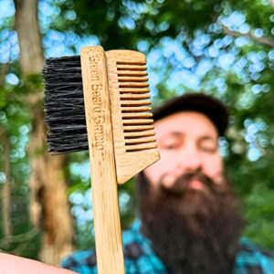 Pocket Sapling Mustache Brush & Comb (2-Pack) from Green Beard Grmng - Boar Bristle & Bamboo