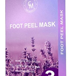 Foot Peel Mask by C&M Goods Co, Callus Remover for Feet 3 Pack of Foot Exfoliator Peeling Mask, Repairs Cracked Heels, Dead Skin, Baby Soft Smooth Touch Feet, Foot Callus Remover for Men and Women