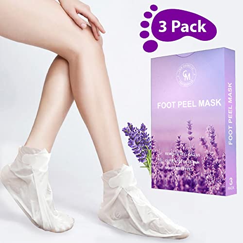 Foot Peel Mask by C&M Goods Co, Callus Remover for Feet 3 Pack of Foot Exfoliator Peeling Mask, Repairs Cracked Heels, Dead Skin, Baby Soft Smooth Touch Feet, Foot Callus Remover for Men and Women