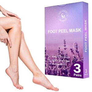 Foot Peel Mask by C&M Goods Co, Callus Remover for Feet 3 Pack of Foot Exfoliator Peeling Mask, Repairs Cracked Heels, Dead Skin, Baby Soft Smooth Touch Feet, Foot Callus Remover for Men and Women