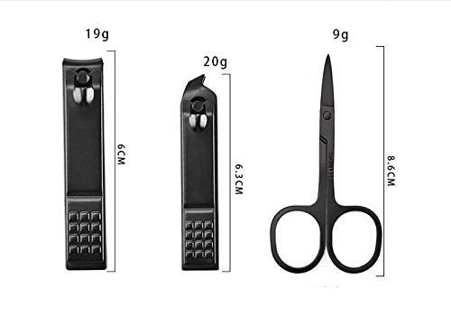 Nail Clippers Set Manicure Set Black Stainless Steel Fingernails & Toenails Clippers Eyebrow Tweezer & Scissor 7 pcs Nail Clippers Cutter for Men and Women