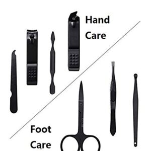 Nail Clippers Set Manicure Set Black Stainless Steel Fingernails & Toenails Clippers Eyebrow Tweezer & Scissor 7 pcs Nail Clippers Cutter for Men and Women