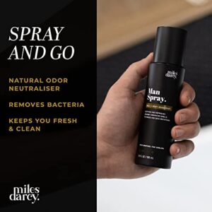 MILES DARCY Man Spray - Body & Ball Deodorant For Men - Protecting & Refreshing Against Odors, Itchiness, Skin Irritations, Chafing & Sweating