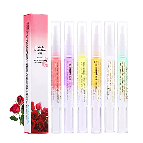 SULLMAR 6Pcs Nail Cuticle Oils Nail Nutrition Oil Pen Nail Treatment Pen 6 Smell Cuticle Revitalizer Prevent Agnail Nourish Skin