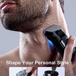 Beard Trimmer Hair Clipper for Men, All-in-One Men’s Grooming Kit with Cordless Rechargeable Hair Trimmer Nose Trimmer Electric Shaver, Stainless Steel Blades for Painless Facial & Body Hair Removal