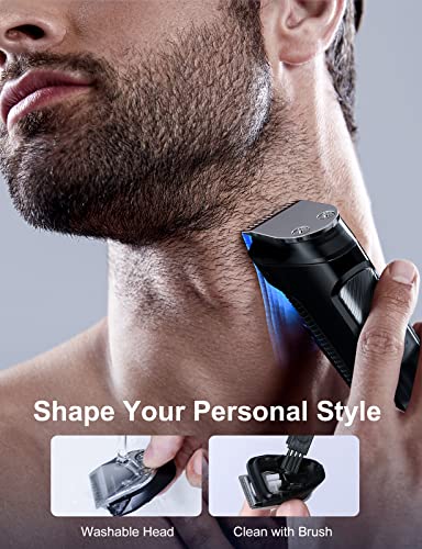 Beard Trimmer Hair Clipper for Men, All-in-One Men’s Grooming Kit with Cordless Rechargeable Hair Trimmer Nose Trimmer Electric Shaver, Stainless Steel Blades for Painless Facial & Body Hair Removal