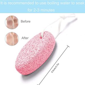 Natural Foot Pumice Stone for Feet, Borogo 2-Pack Lava Pedicure Tools Hard Skin Callus Remover for Feet and Hands -Red&Blue