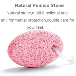 Natural Foot Pumice Stone for Feet, Borogo 2-Pack Lava Pedicure Tools Hard Skin Callus Remover for Feet and Hands -Red&Blue