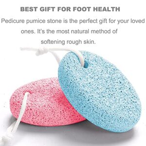 Natural Foot Pumice Stone for Feet, Borogo 2-Pack Lava Pedicure Tools Hard Skin Callus Remover for Feet and Hands -Red&Blue