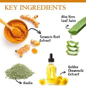 Vitalysin Turmeric Vitamin C Clay Mask with Aloe Vera and Vitamin E - Fades Dark Spots, Evens Skin Tone, Invigorates and Brightens Dull Skin