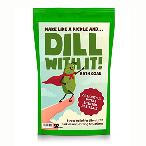 Dill with It Pickle Bath Soak - Premium Dill Pickle Scented Bath Salts for Teens - Weird Spa Gift for Pickle Lovers, Funny Stocking Stuffers, Grab Bags, and Gift Baskets