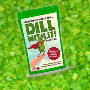 Dill with It Pickle Bath Soak - Premium Dill Pickle Scented Bath Salts for Teens - Weird Spa Gift for Pickle Lovers, Funny Stocking Stuffers, Grab Bags, and Gift Baskets