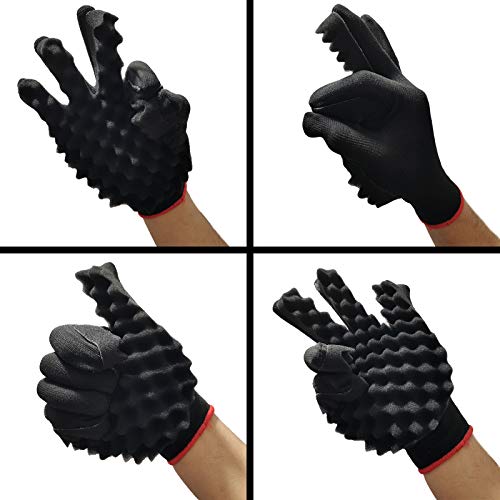 Tantrum Tow Ropes Hair Curl Sponge Gloves, Magic Curly Sponge Gloves Barber Curl Twist Sponge Glove Hair Sponge for Curling Twisting and Dread, Hair Brush Sponges for Black Men Curls (Right Glove)