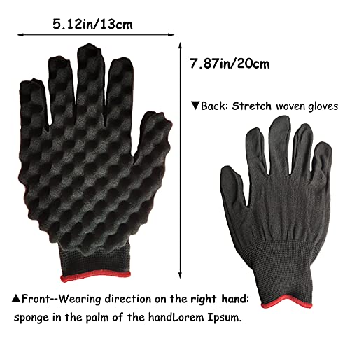 Tantrum Tow Ropes Hair Curl Sponge Gloves, Magic Curly Sponge Gloves Barber Curl Twist Sponge Glove Hair Sponge for Curling Twisting and Dread, Hair Brush Sponges for Black Men Curls (Right Glove)