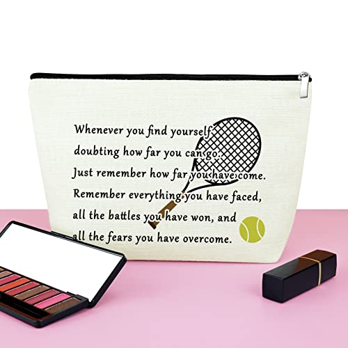 Tennis Gift Makeup Bag Inspirational Gifts for Tennis Player Birthday Gift for Women Tennis Lovers Gift Graduation Gift for Tennis Girl Tennis Themed Gift Tennis Fan Gift Cosmetic Pouch Christmas Gift