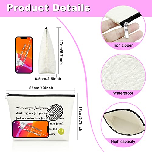 Tennis Gift Makeup Bag Inspirational Gifts for Tennis Player Birthday Gift for Women Tennis Lovers Gift Graduation Gift for Tennis Girl Tennis Themed Gift Tennis Fan Gift Cosmetic Pouch Christmas Gift