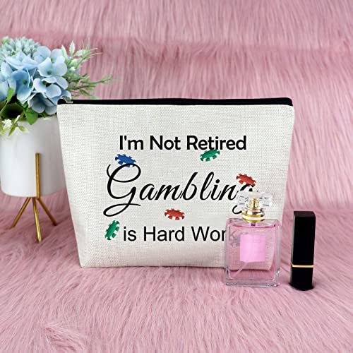 Casino Lovers Gift Makeup Bag Retirement Gifts for Grandmother Gambler Gift Women Novelty Gambling Cosmetic Bag Slot Machine Gifts Birthday Graduation Mothers Day Gift for Her Travel Cosmetic Pouch