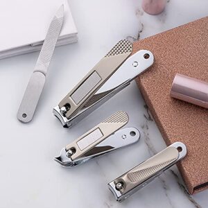 Nail Clipper Set Stainless Steel Fingernails Sharp Nail Cutter Toe File Thick Nails for Men and Women Set (301)