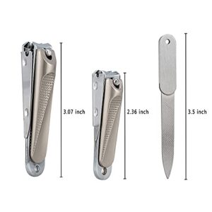 Nail Clipper Set Stainless Steel Fingernails Sharp Nail Cutter Toe File Thick Nails for Men and Women Set (301)