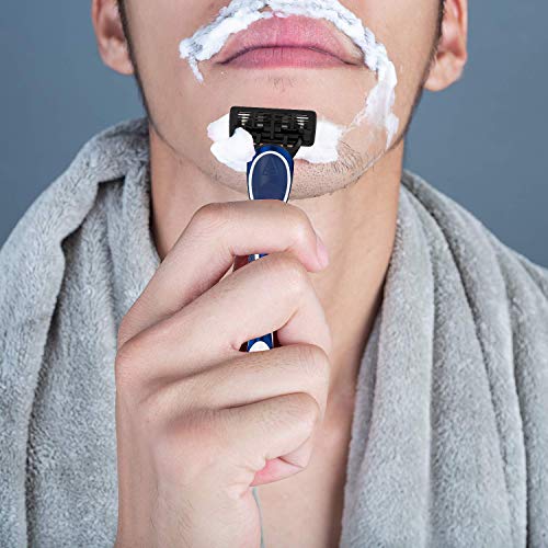 5 Blade Razors for Men with Dual Lubrication and Precision Trimmer Men's Shaving Razor with 4 Cartridge Refills