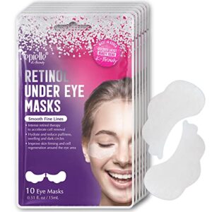 epielle retinol under eye mask (60 sheets) – under eye patches dark circles and puffiness – retinol eye zone gel mask reduce under eye bags creases fine lines