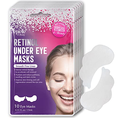 Epielle Retinol Under Eye Mask (60 Sheets) - Under Eye Patches Dark Circles and Puffiness - Retinol Eye Zone Gel Mask Reduce Under eye Bags Creases Fine Lines