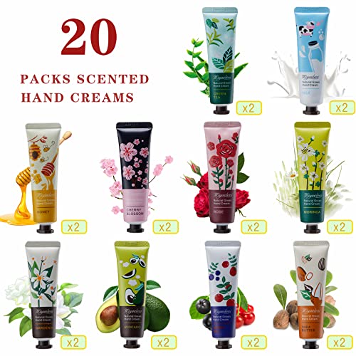 20 Pack Hand Cream Gift Set,Hand Lotion for Dry Cracked Hands,Working Hands Body,Travel Size Hand Cream,Moisturizing Hand Lotion,Holiday Gift for Women Valentine's Day Mother's Day (Fruit Plant)