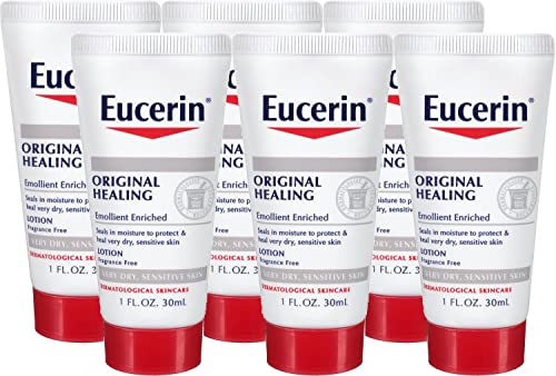 Eucerin Original Healing Soothing Repair Rich Lotion Fragrance Free Dry Skin 1 Oz Travel Size (Pack of 6)