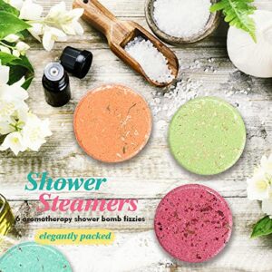 Shower Steamers, 6pcs Shower Bombs with Essential Oils,Vaporizing Steam Spa Experience of Shower Bombs Enjoy Spa at Home-Valentines Day Gifts for Her and Him