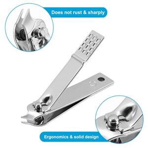 Nail Clipper for Ingrown and Thick Nail, Stainless Steel Sharp Curved Blades & Anti-Slip Handle, Professional Nail Cutter for Men, Women and Seniors (Red),10-in-1