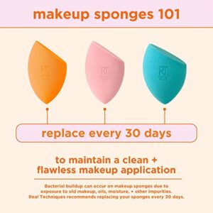 Real Techniques Miracle Airblend Sponge, Matte Makeup Blending Sponge, For Liquid, Cream, & Powder Products, Offers Medium To Full Coverage, Foundation Sponge, Latex-Free Foam, 1 Count