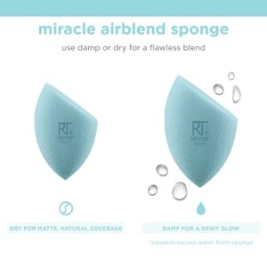 Real Techniques Miracle Airblend Sponge, Matte Makeup Blending Sponge, For Liquid, Cream, & Powder Products, Offers Medium To Full Coverage, Foundation Sponge, Latex-Free Foam, 1 Count