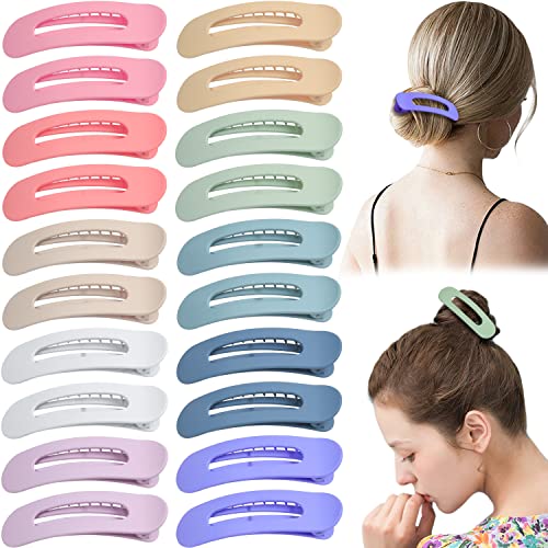 Pack of 20 Women Girls French Curved Hair Clips No Slip Hair Barrette Jaw Alligator Clip 4.5 Inches 10 Colors in Pair Plastic Hairpins for Women Styling Hairdressing Fashion Beauty Accessory