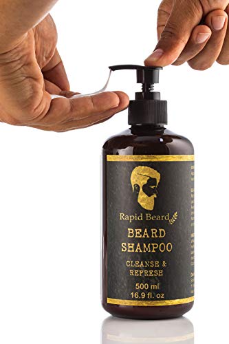 Beard Shampoo and Beard Conditioner Wash & Growth kit for Men Care - Softener & Moisturizer for Hydrating, Cleansing and Refreshing Beard and Mustache Facial Hair Gift Set (500ml / 16.9 fl oz)