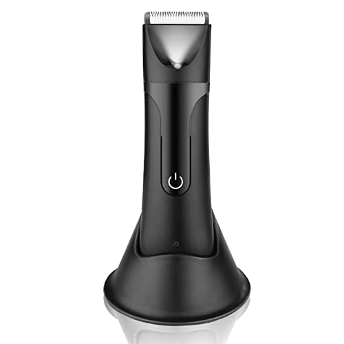 BESTBOMG Groin Hair Trimmer for Men, Ball Shaver, Electric Body Trimmer, Waterproof Wet/Dry Groomer, 90 Minutes Shaving After Fully Charged, Replaceable Ceramic Blade Heads