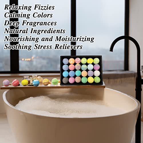 Bath Bombs Gift Set 24 Pack for Women and Men. Bubble Bath Self Care Kit. Relaxing Bath Bomb Set. Essential Oils Bath for Moisturizing Dry Skin, Relaxing & Moisturizing